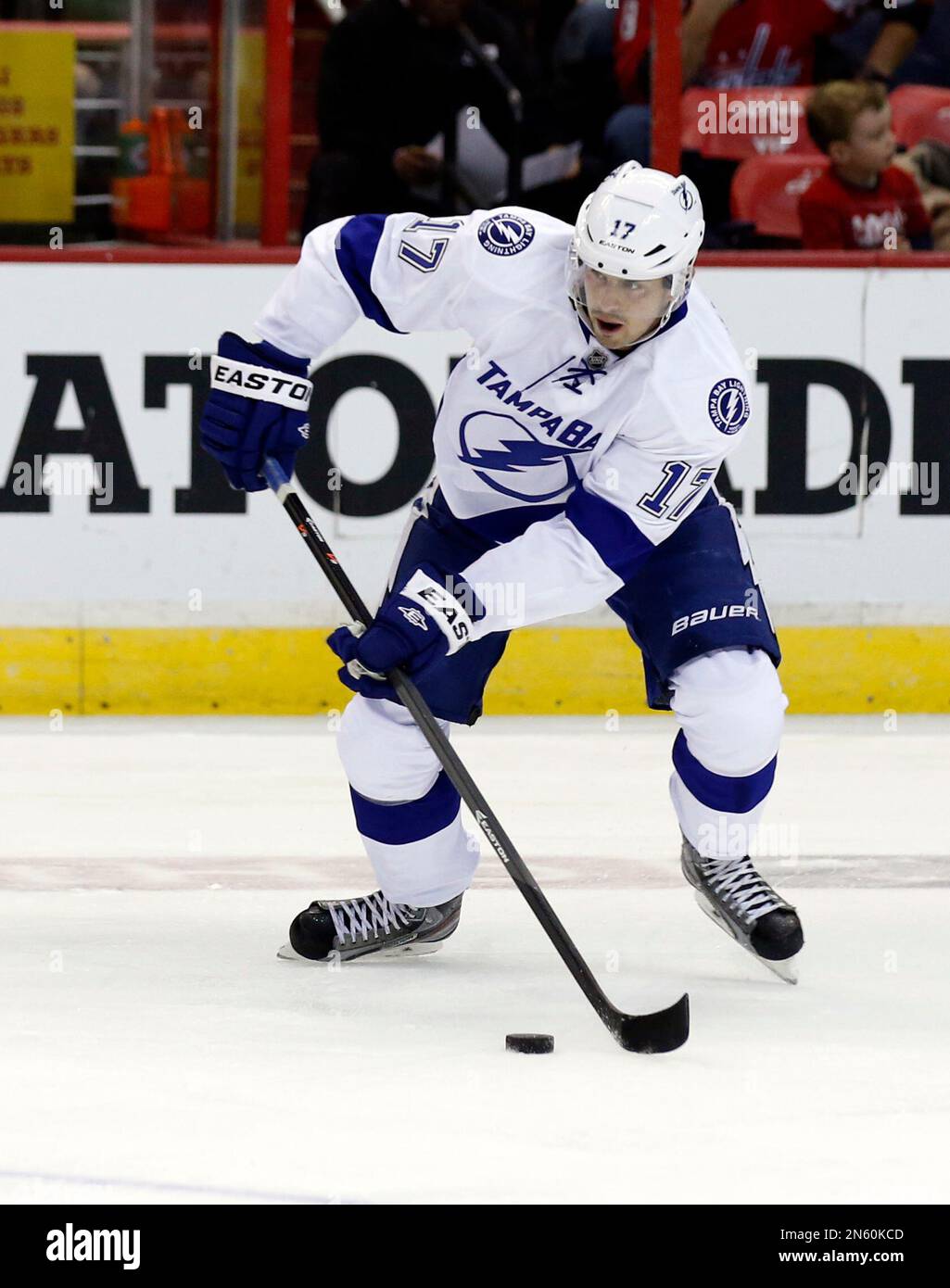 Tampa Bay Lightning center Alex Killorn (17) skates with the puck in ...