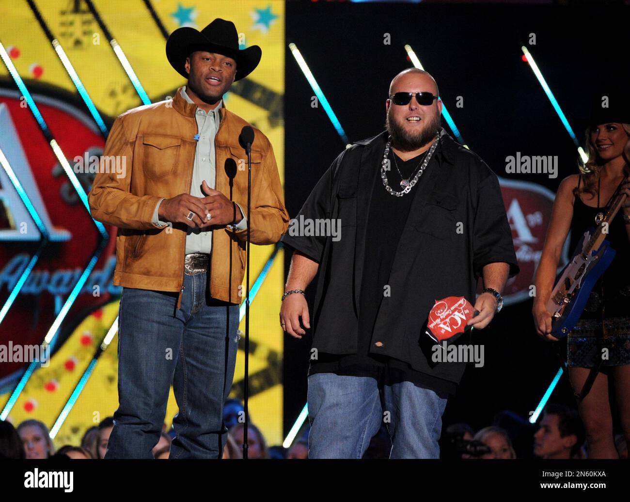 Big Smo, right, and Cowboy Troy present the award for album of the year ...