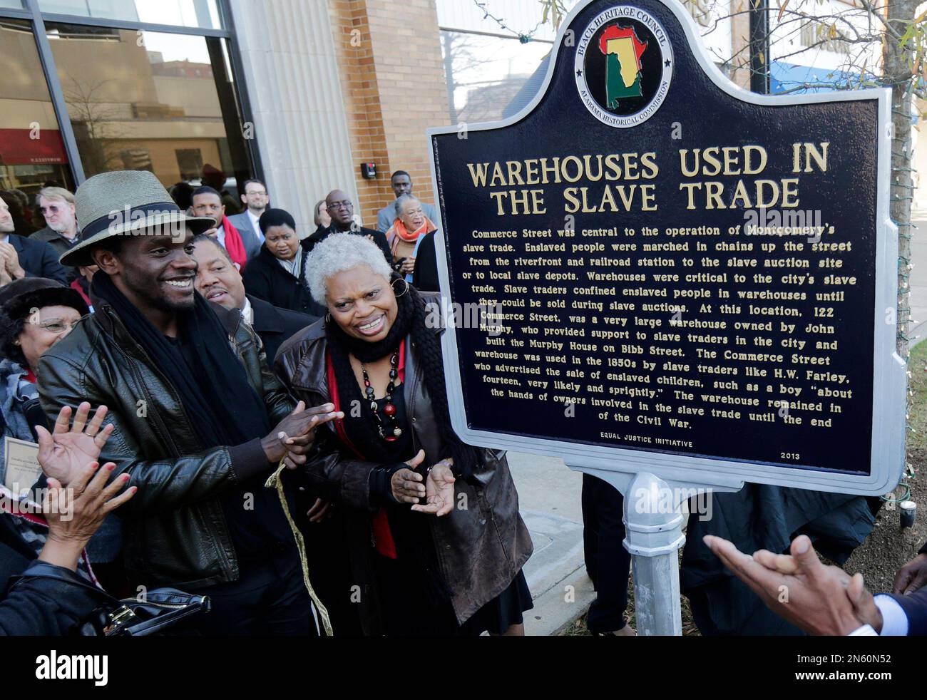 Actor Chris Chalk looks at the newly unveiled Slave Trade historical ...