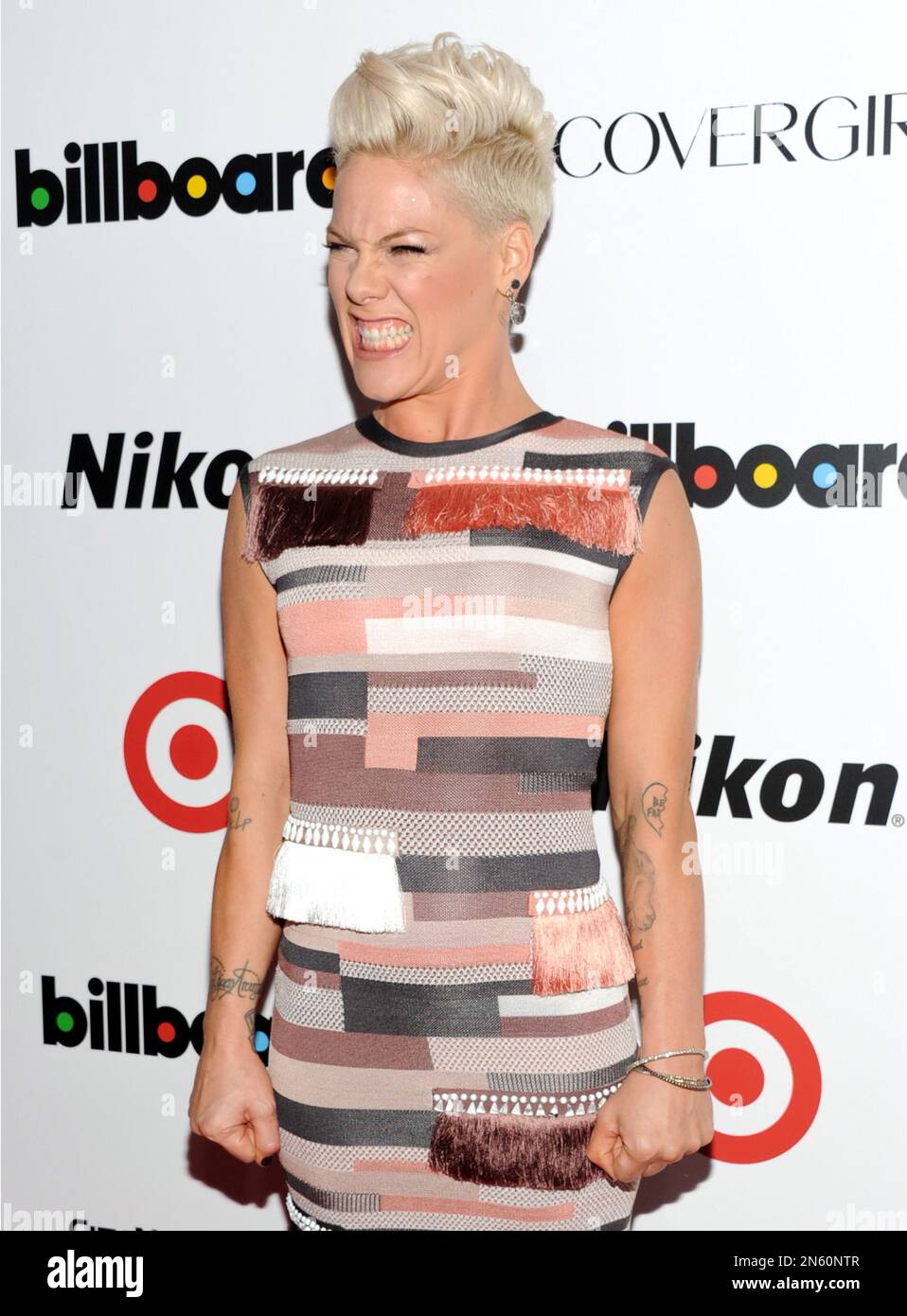 Singer Pink, the Woman of the Year honoree, arrives at the Billboard ...