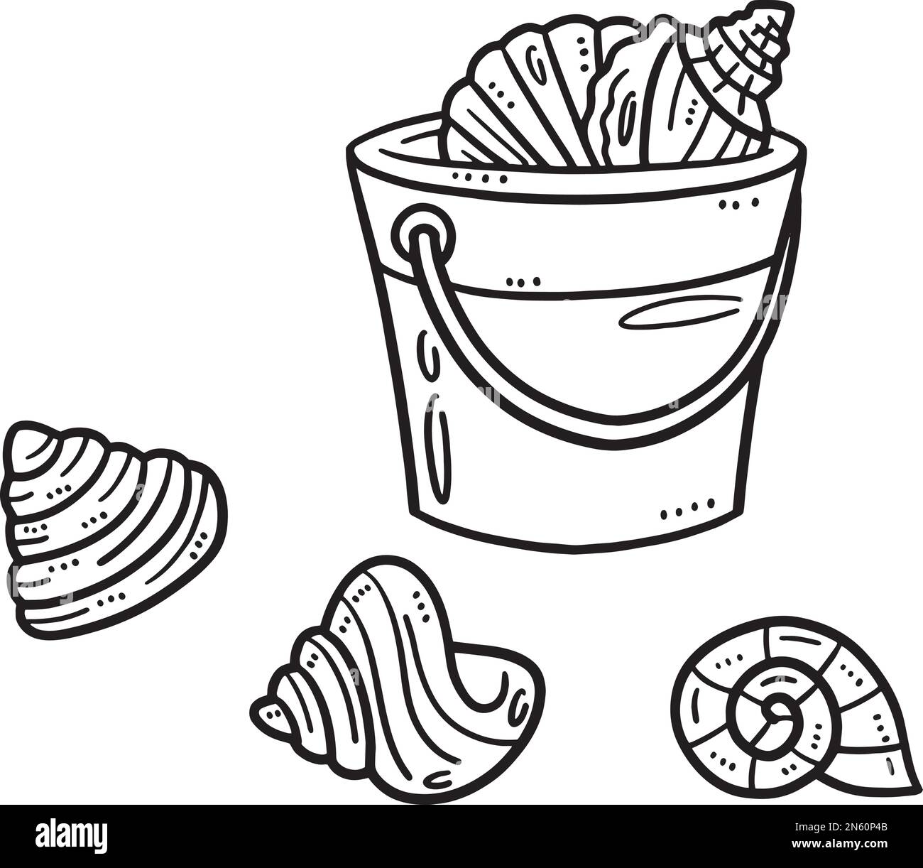 Sea Shells Isolated Coloring Page for Kids Stock Vector Image & Art - Alamy
