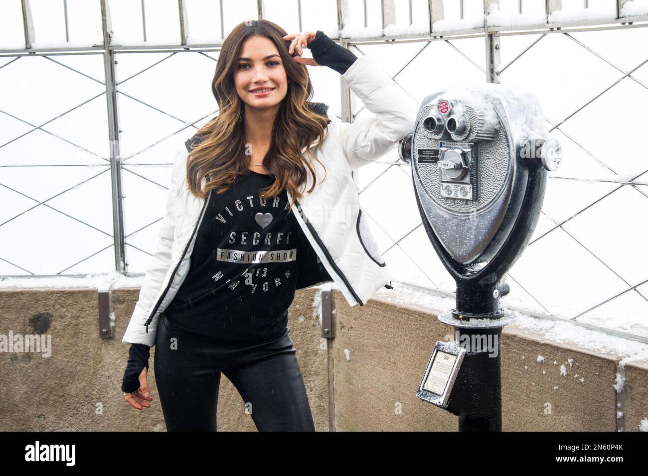 Victoria’s Secret model Lily Aldridge visits the Empire State Building ...