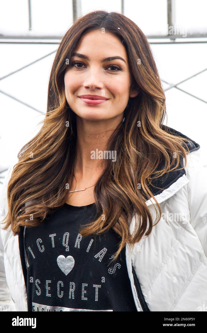 Victoria’s Secret model Lily Aldridge visits the Empire State Building ...
