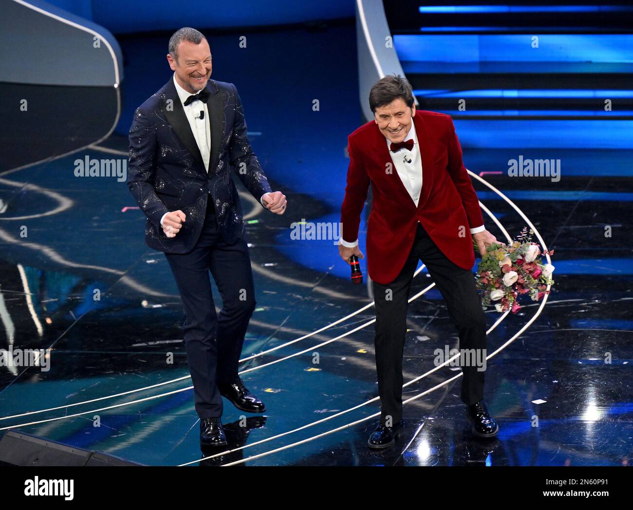 February 9, 2023, SANREMO, ITALIA: Sanremo Festival host and artistic ...