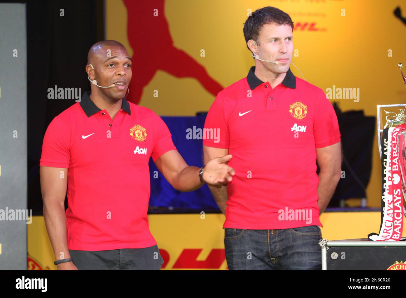 South Africa's Quinton Fortune, left, and Norway's Ronnie Johnsen ...