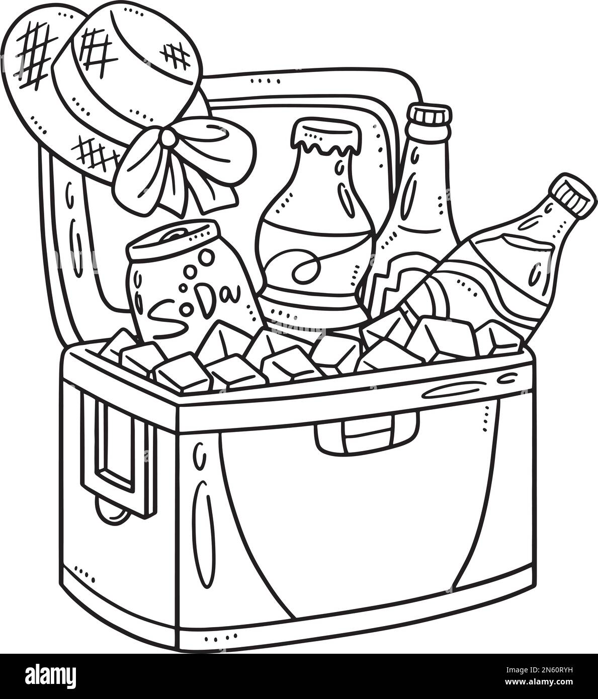 Beverages in Ice Cooler Isolated Coloring Stock Vector Image & Art - Alamy