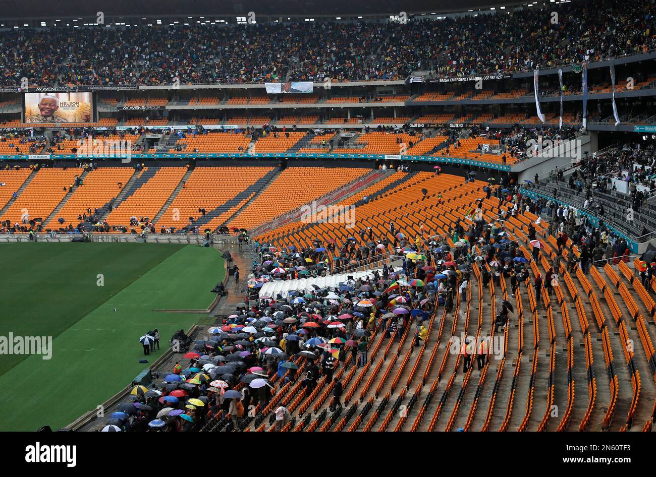 The stands slowly start to fill ahead of the memorial service for ...