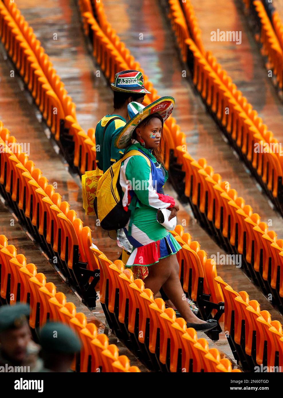 People arrive for the memorial service for former South African ...