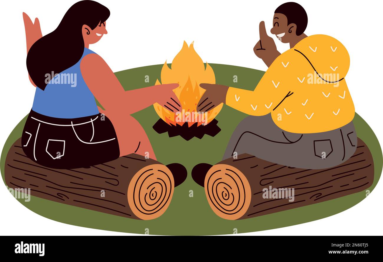 people in campfire Stock Vector Image & Art - Alamy