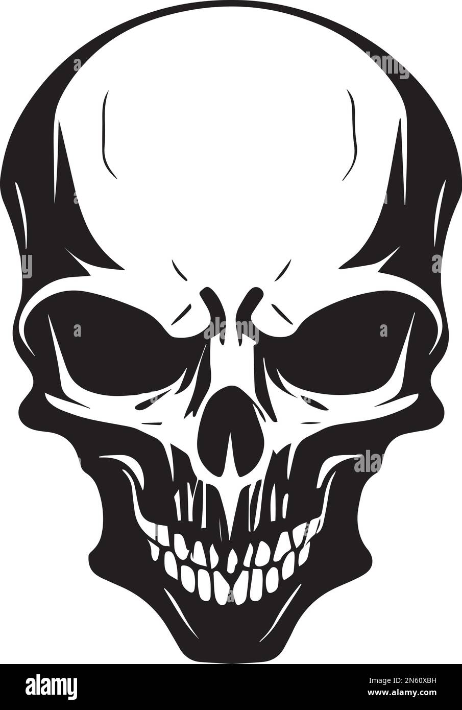 Illustration Of Skull Monochrome Logo Design Stock Vector Image & Art ...