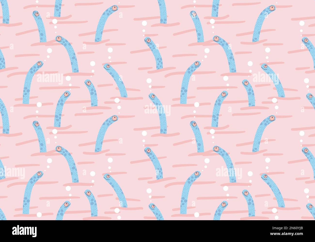 Cartoon sea ocean animals seamless spotted eel pattern for wrapping ...