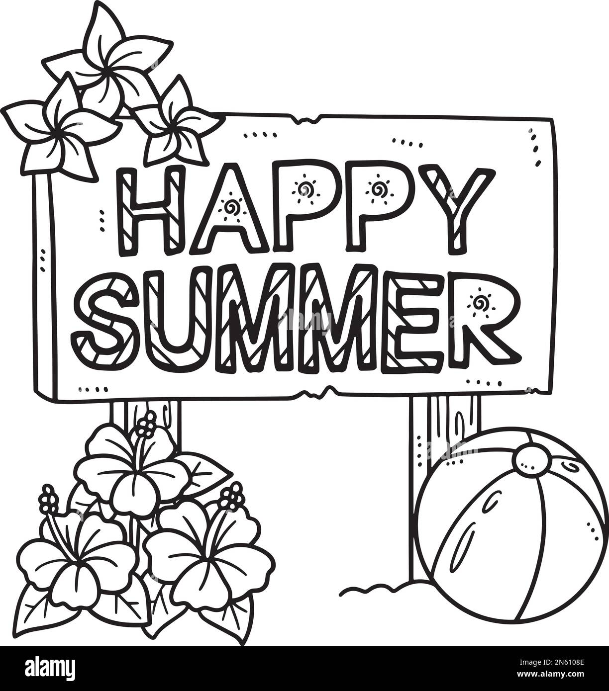 Summer Vacation Clip Art Black And White