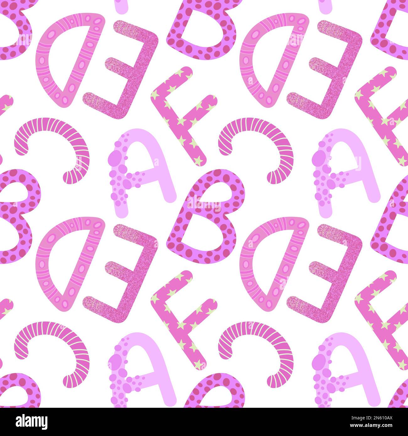 Cartoon alphabet seamless kids letter pattern for wrapping paper and ...