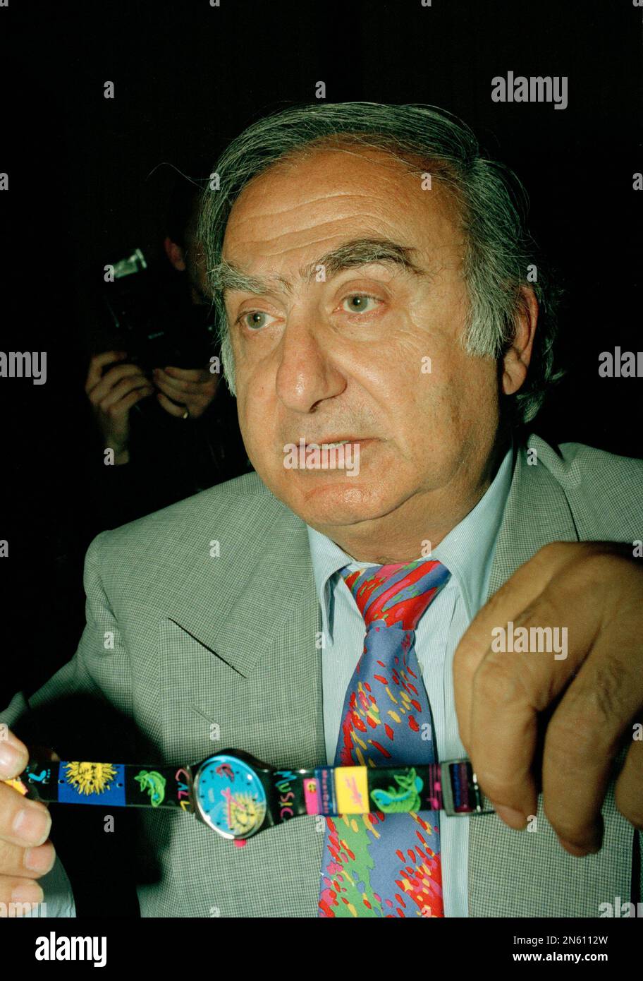 Nicolas G. Hayek, president of Swatch International is shown during a ...