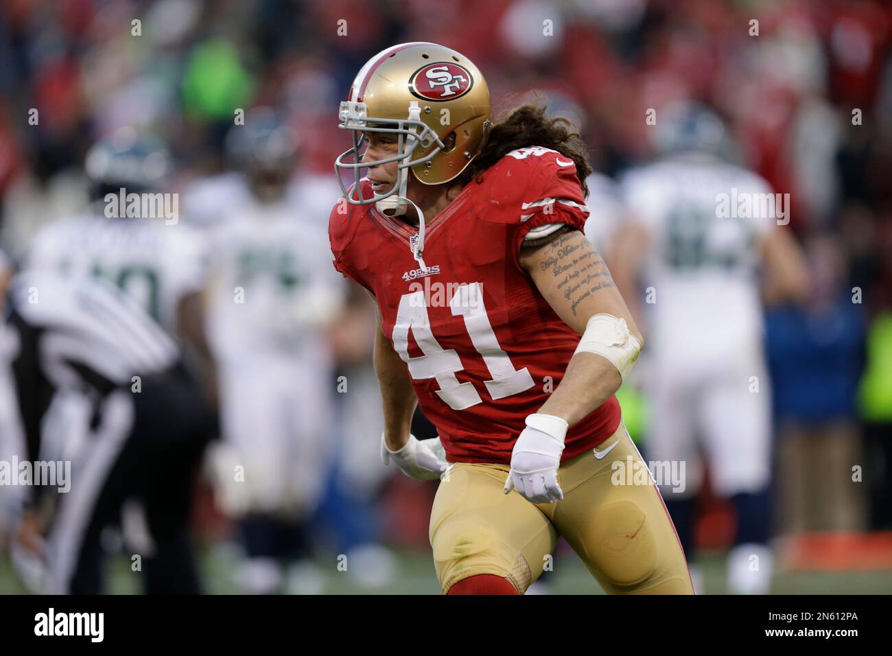 San Francisco 49ers defensive back Raymond Ventrone (41) runs during in ...