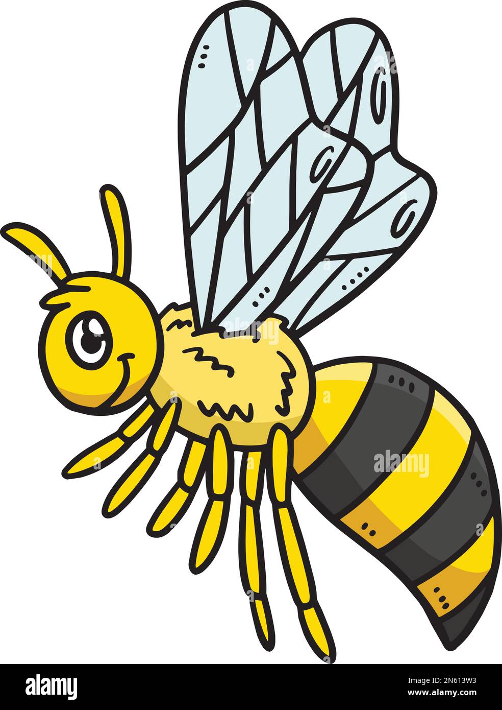 Spring Bee Cartoon Colored Clipart Illustration Stock Vector Image ...