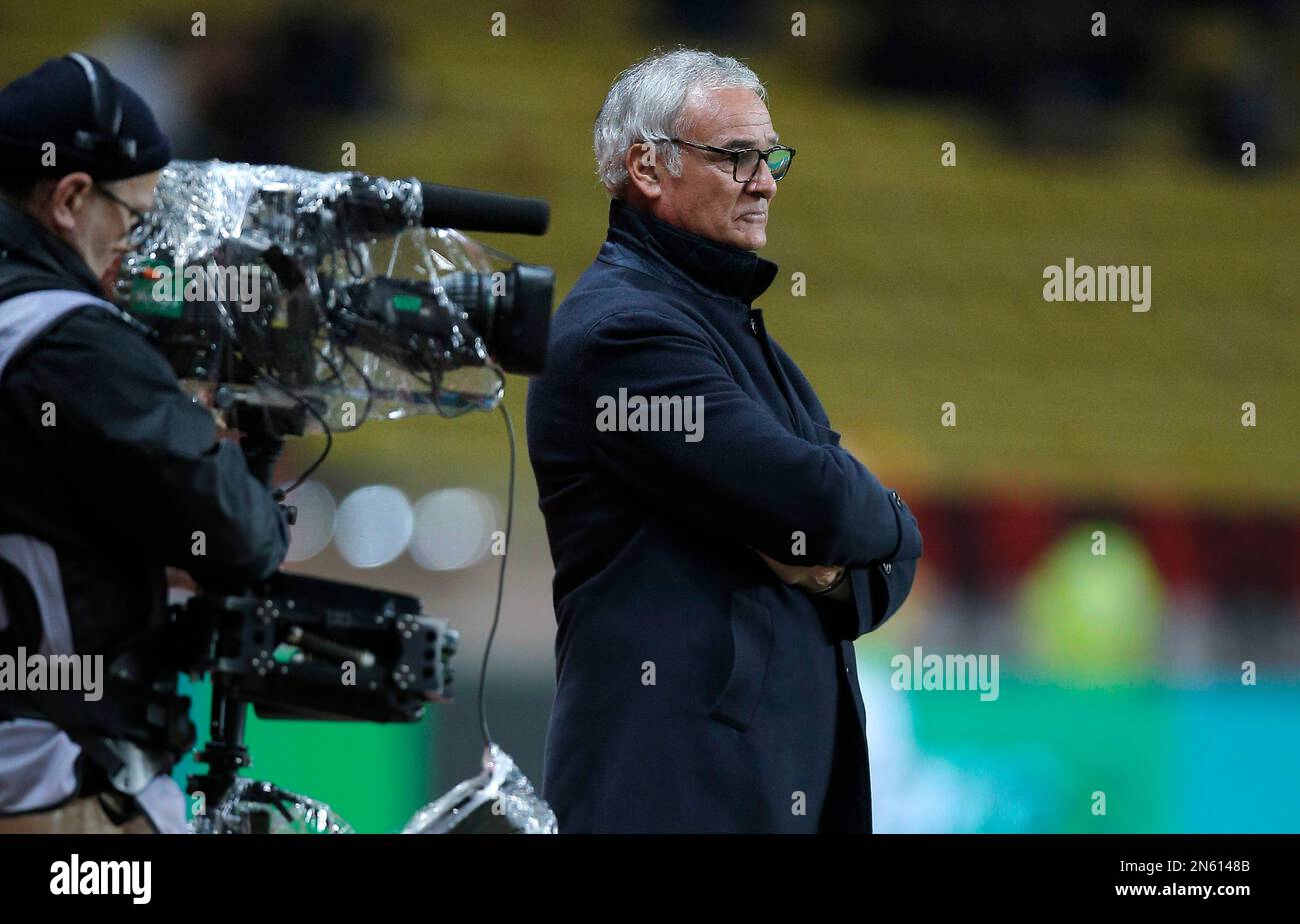 Coach of Monaco Claudio Ranieri of Italy looks at his team playing ...