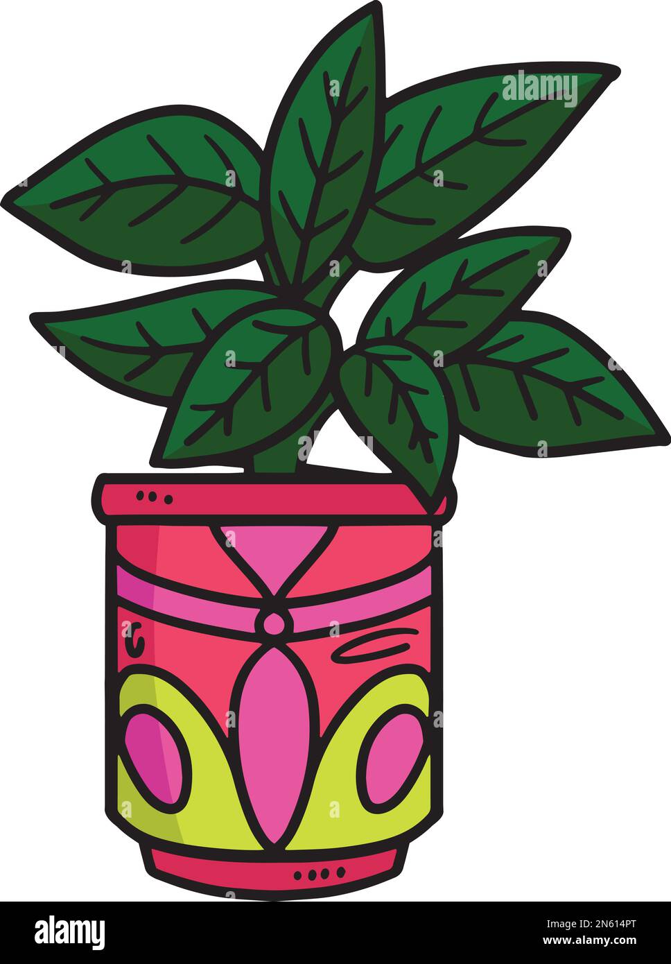 Spring Potted Plants Cartoon Colored Clipart Stock Vector Image & Art ...