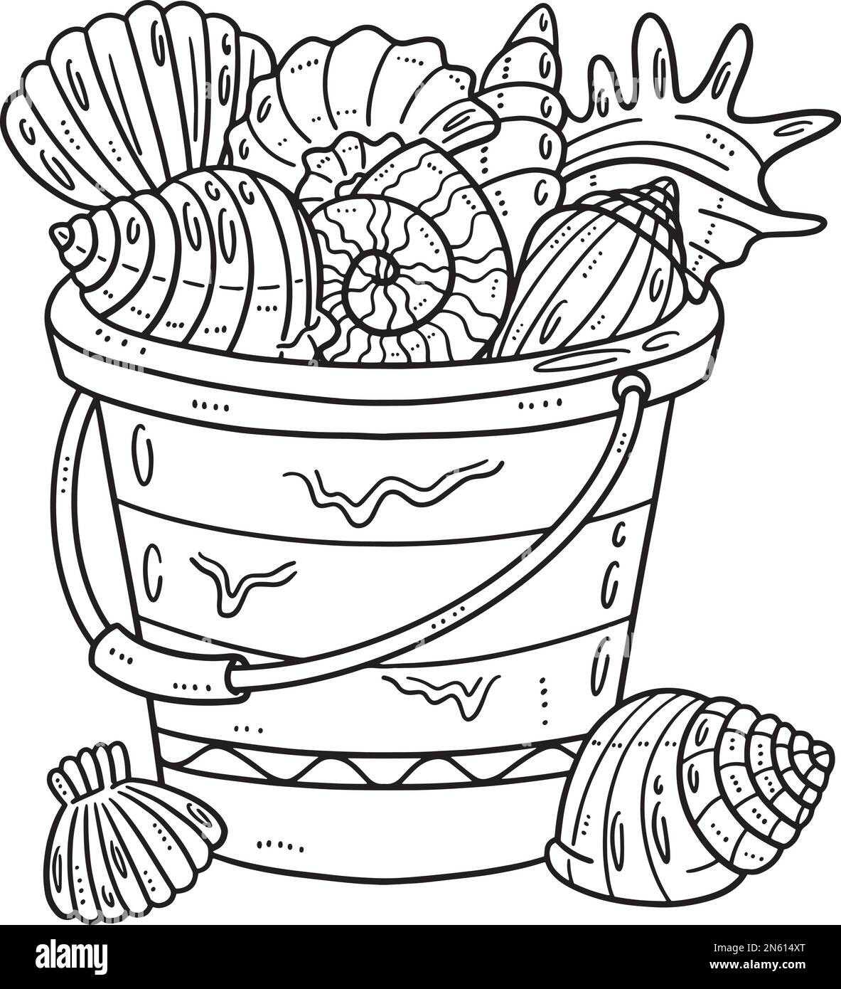 Sea shells illustration color Black and White Stock Photos & Images - Alamy