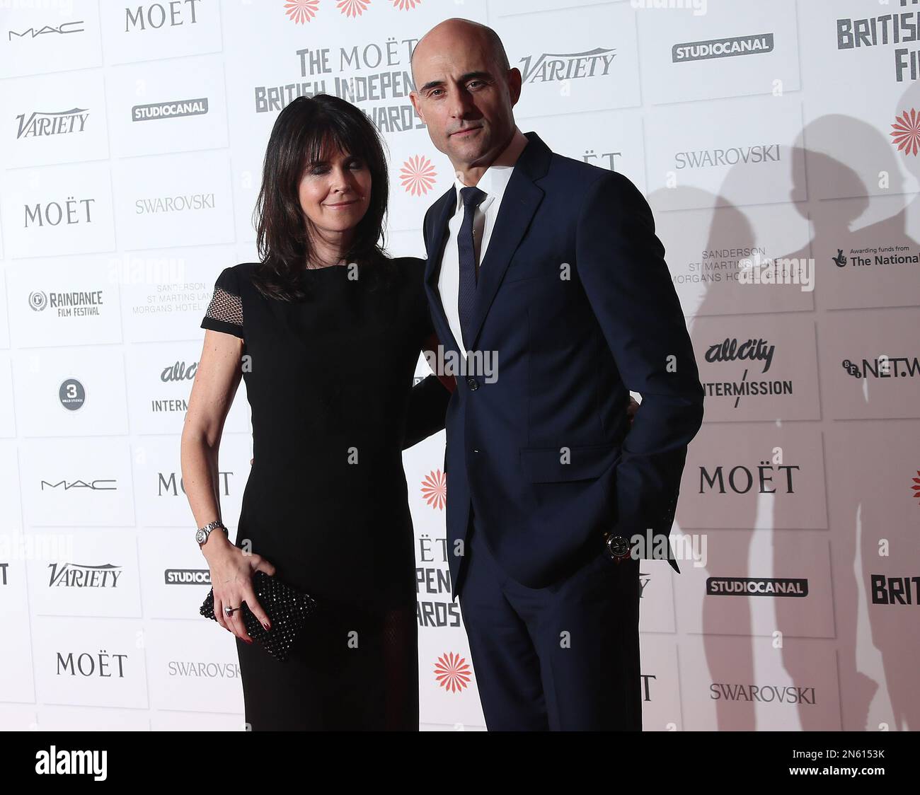 British actor Mark Strong and wife Liza Marshall arrive on the red ...