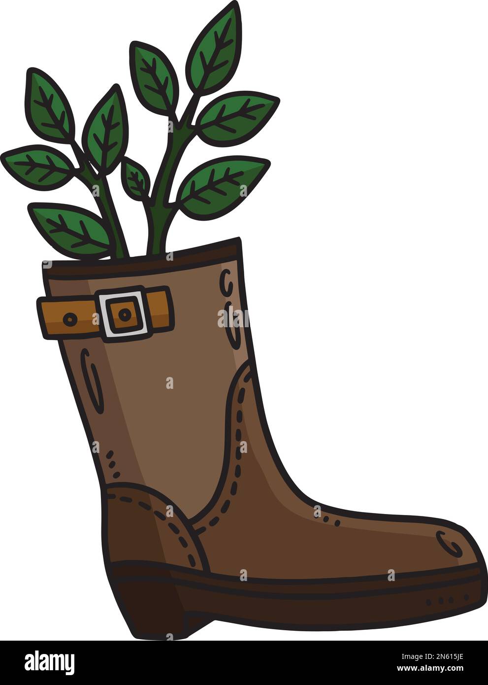 Spring Boot Planter Cartoon Colored Clipart Stock Vector Image & Art ...