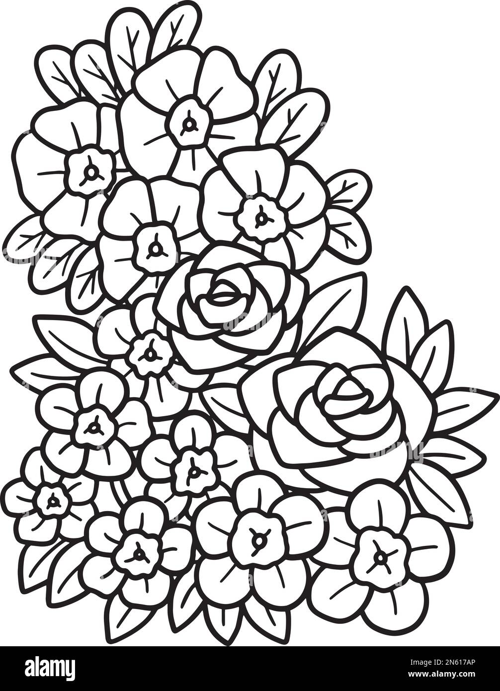 Rose Flower Isolated Coloring Page for Kids Stock Vector Image & Art ...