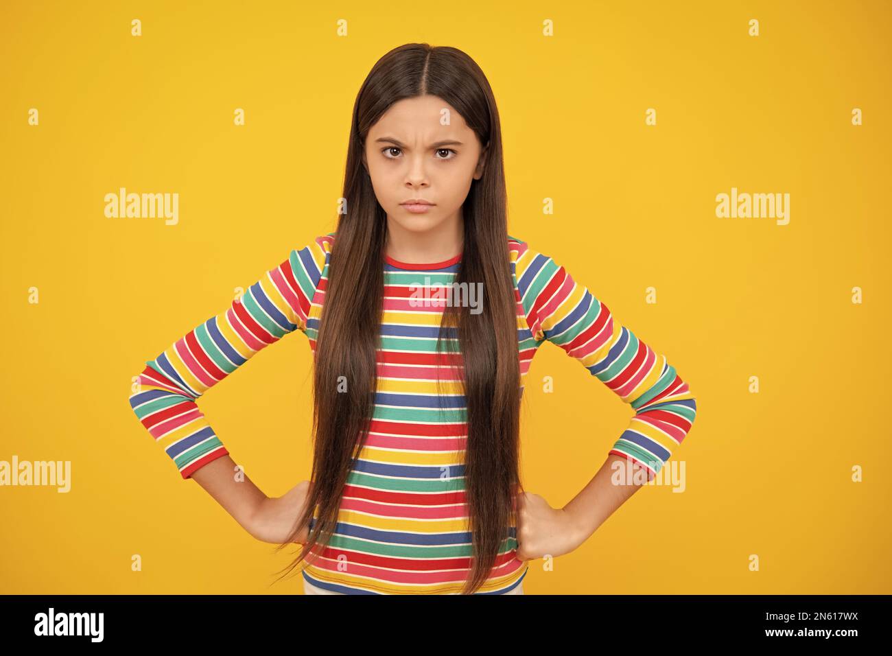 Angry face, upset emotions of teenager girl. Angry portrait young girl ...