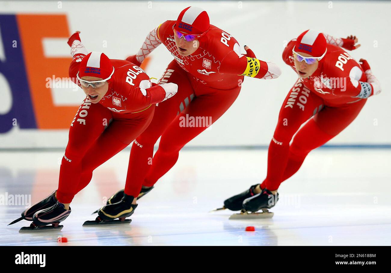 Second placed Katarzyna Bachleda-Curus, Luiza Zlotkowska and Natalia ...