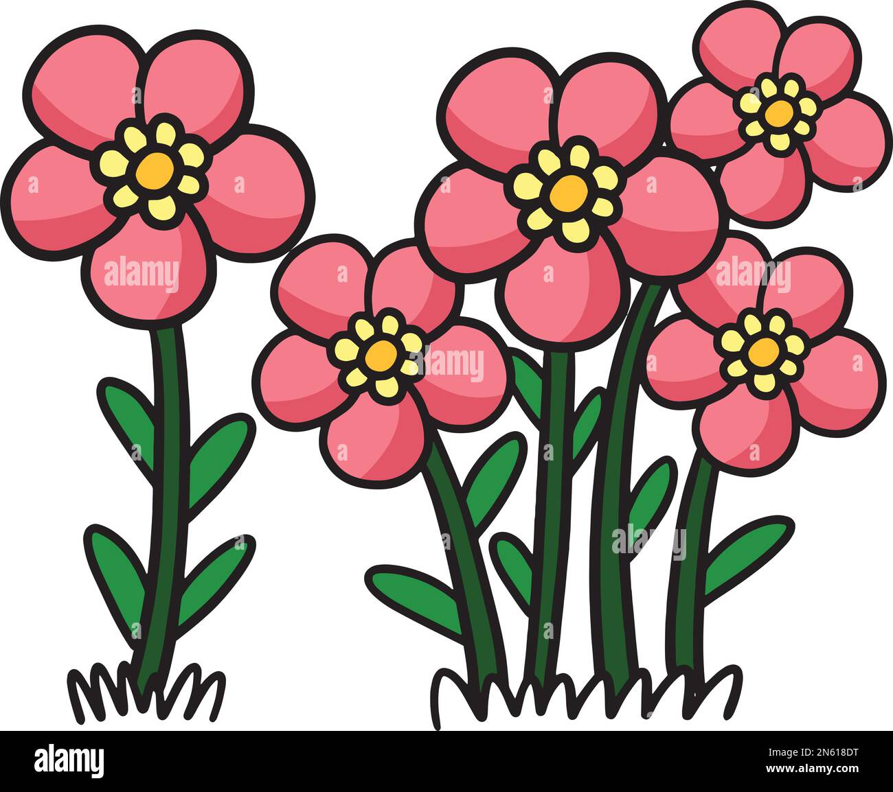 Spring Flower Cartoon Colored Clipart Illustration Stock Vector Image ...