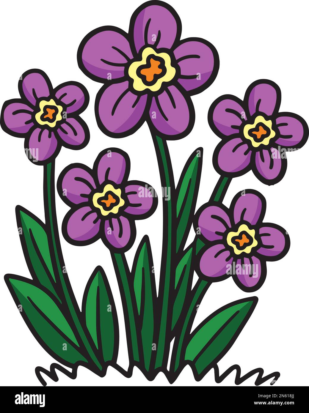 Spring Flower Cartoon Colored Clipart Illustration Stock Vector Image ...