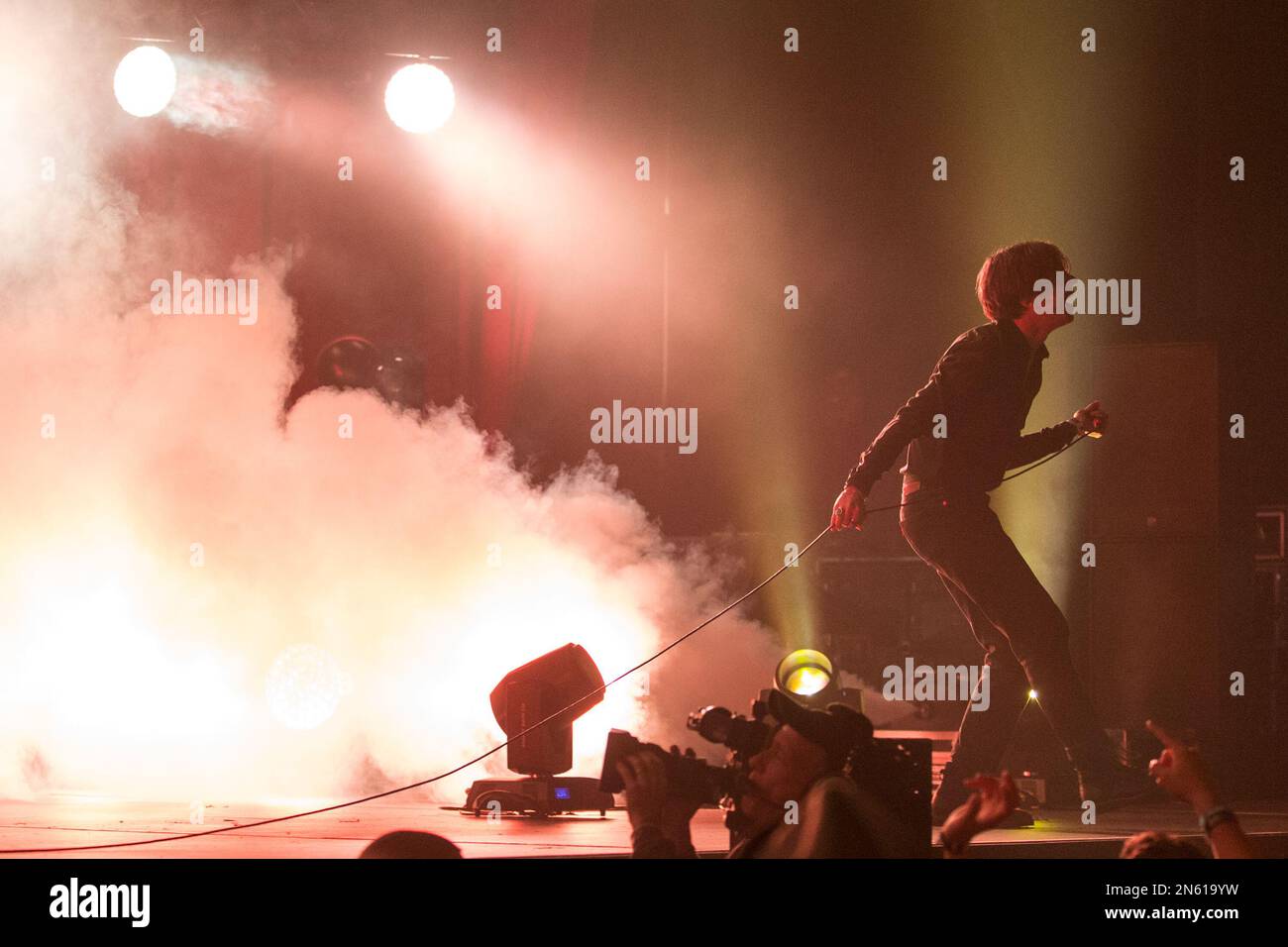 Matthew Shultz of Cage the Elephant performs on stage during the 24th ...