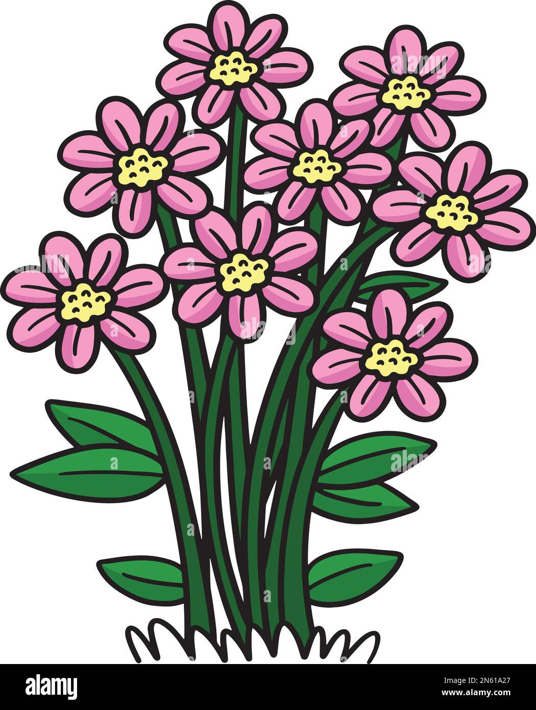 Spring Flower Cartoon Colored Clipart Illustration Stock Vector Image ...