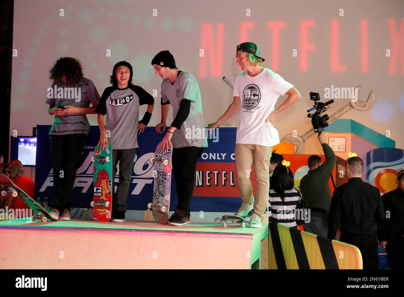 From second from left, Brandon Reynolds, Christian Sereika and Tom Ryan ...