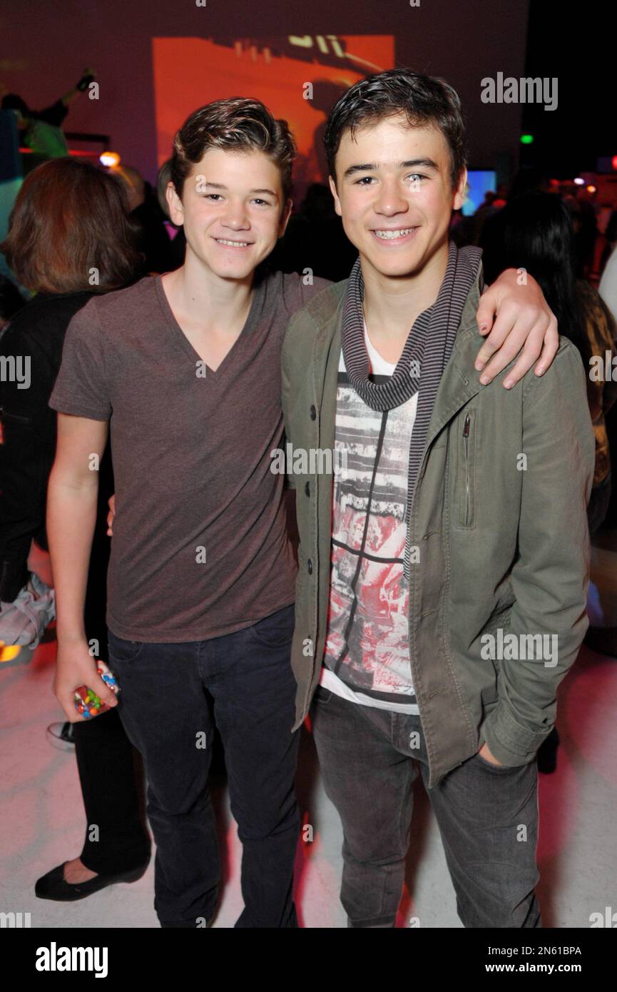 Cade Johnson, left, and Keean Johnson attend DreamWorks Animation and ...