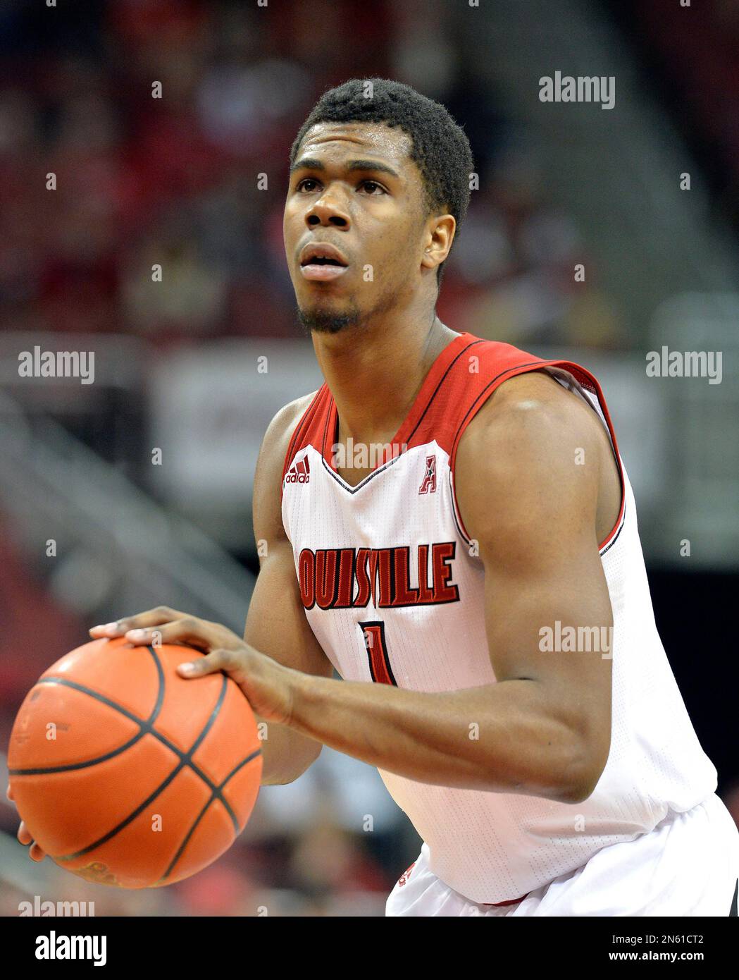 Louisville's Anton Gill attempts a free throw during the second half of ...