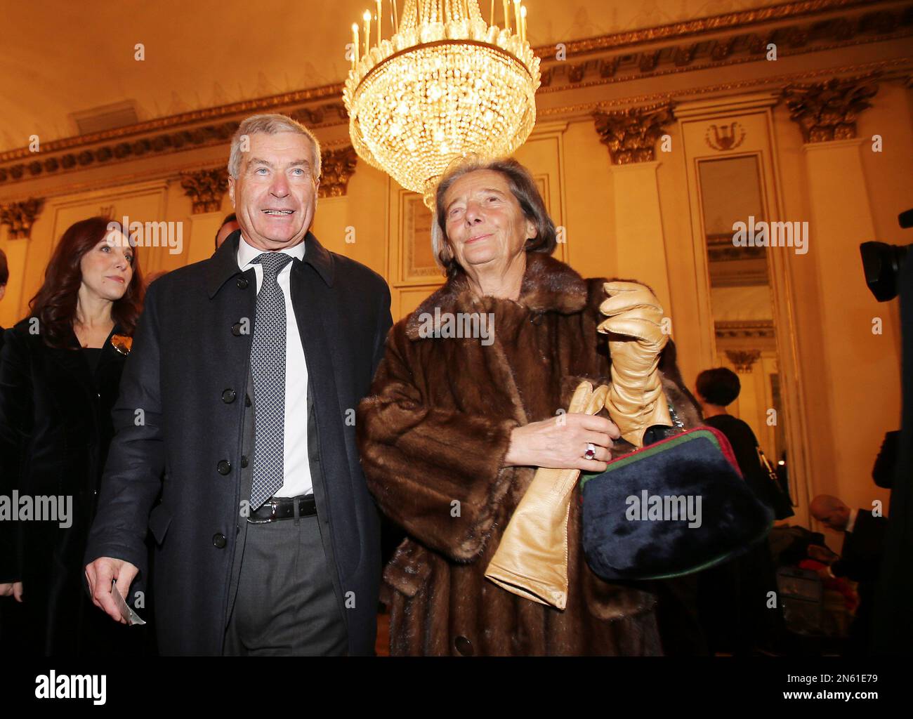 Carlo Sangalli arrives with his wife Rosanna at the opening season gala ...