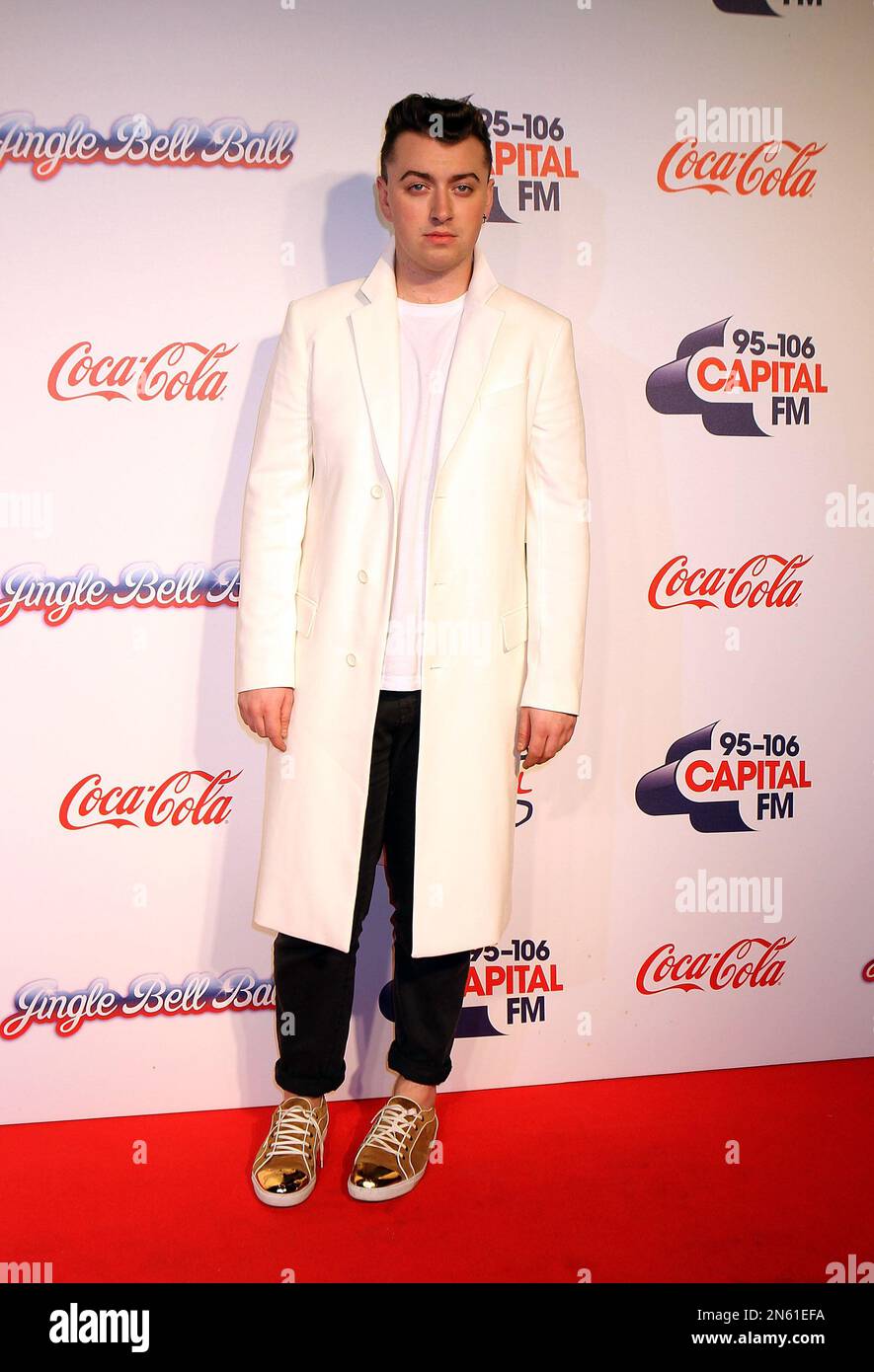 British singer Sam Smith poses backstage at Capital FM's Jingle Bell ...