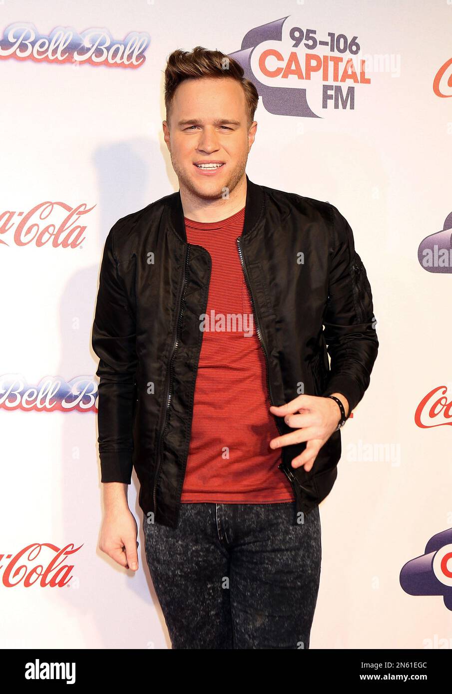 British singer Olly Murs poses backstage at Capital FM's Jingle Bell Ball at the O2 Arena in ...