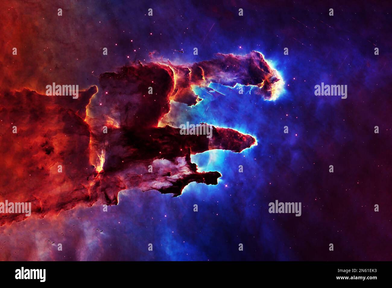 Space nebula of an unusual shape. Elements of this image furnished by ...