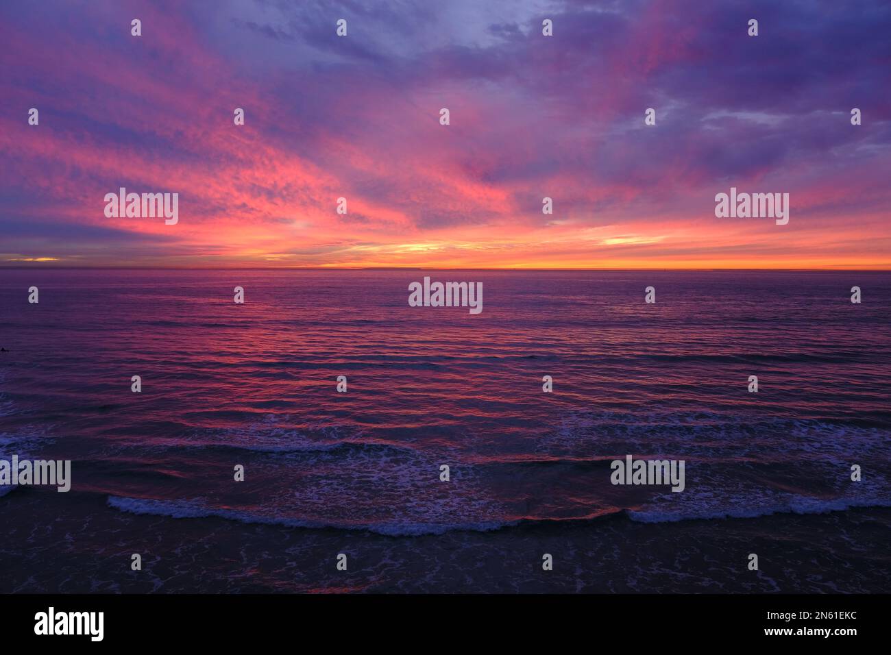 Ocean sunset west coast California pacific ocean Stock Photo - Alamy