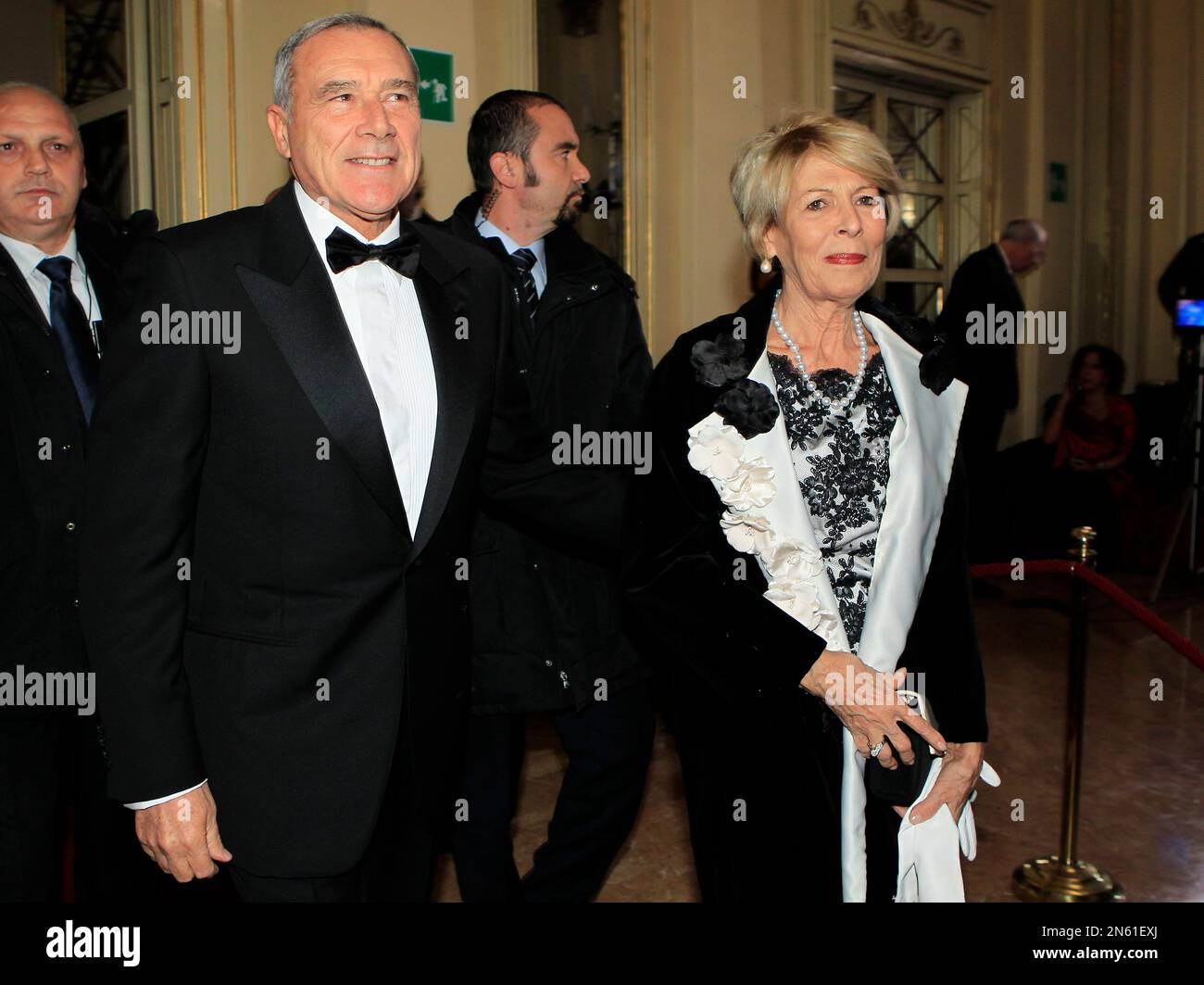 Senate President Pietro Grasso and his wife Maria arrive for the gala ...