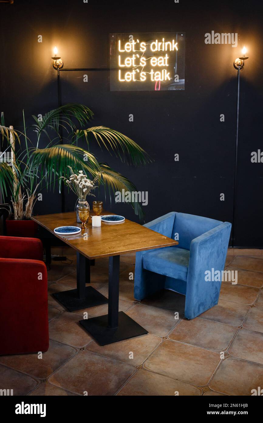 Interior of modern room with comfortable workplace. High quality photo ...