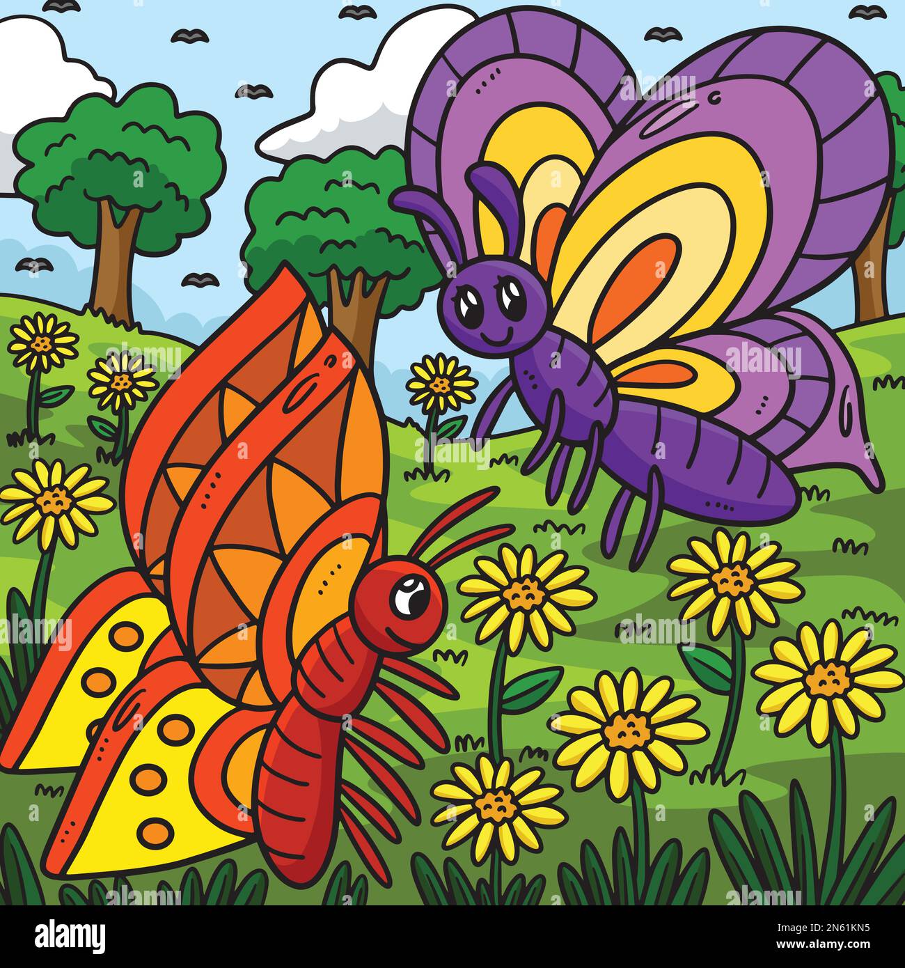 Cartoon butterflies hi-res stock photography and images - Alamy