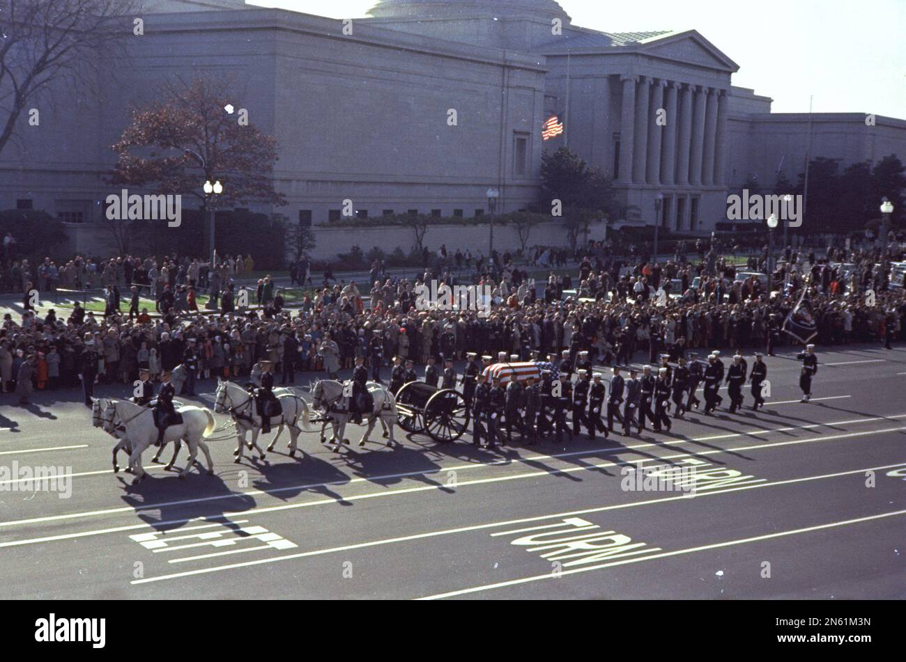 FILE - In this Nov. 25, 1963 file photo, the caisson bearing the flag ...