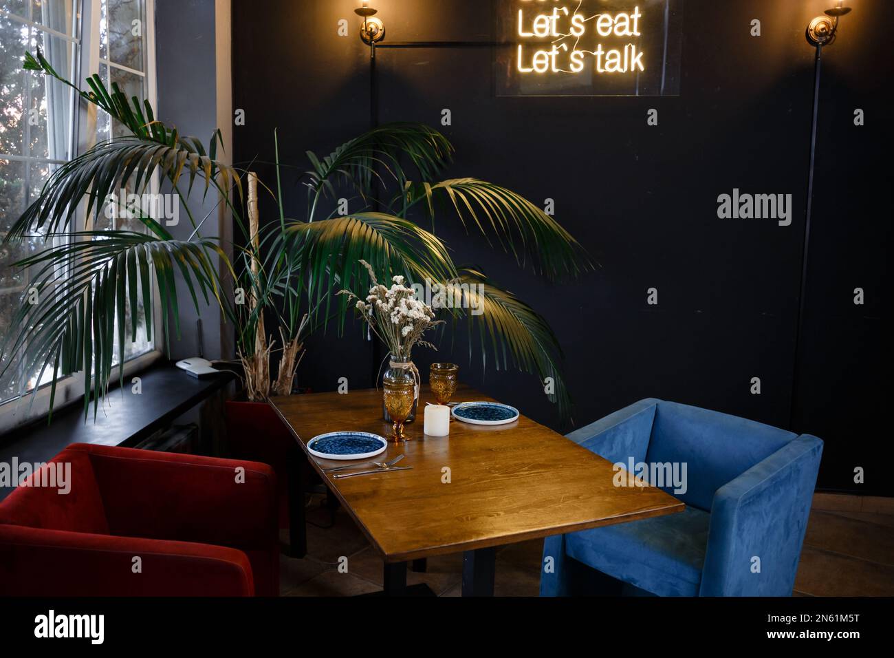 Interior of modern room with comfortable workplace. High quality photo ...