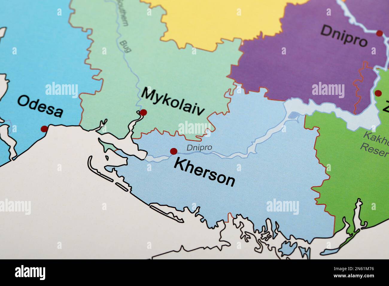 Southern region on map of Ukraine, closeup Stock Photo - Alamy