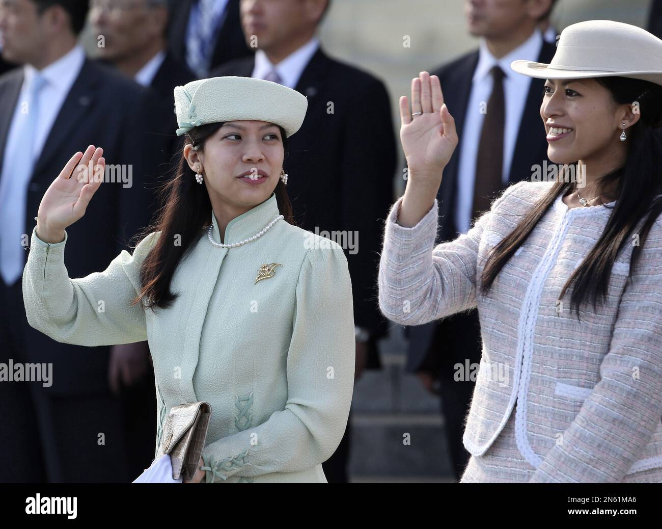 Princess Noriko, left, and princess Tsuguko daughter of princess Hisako ...