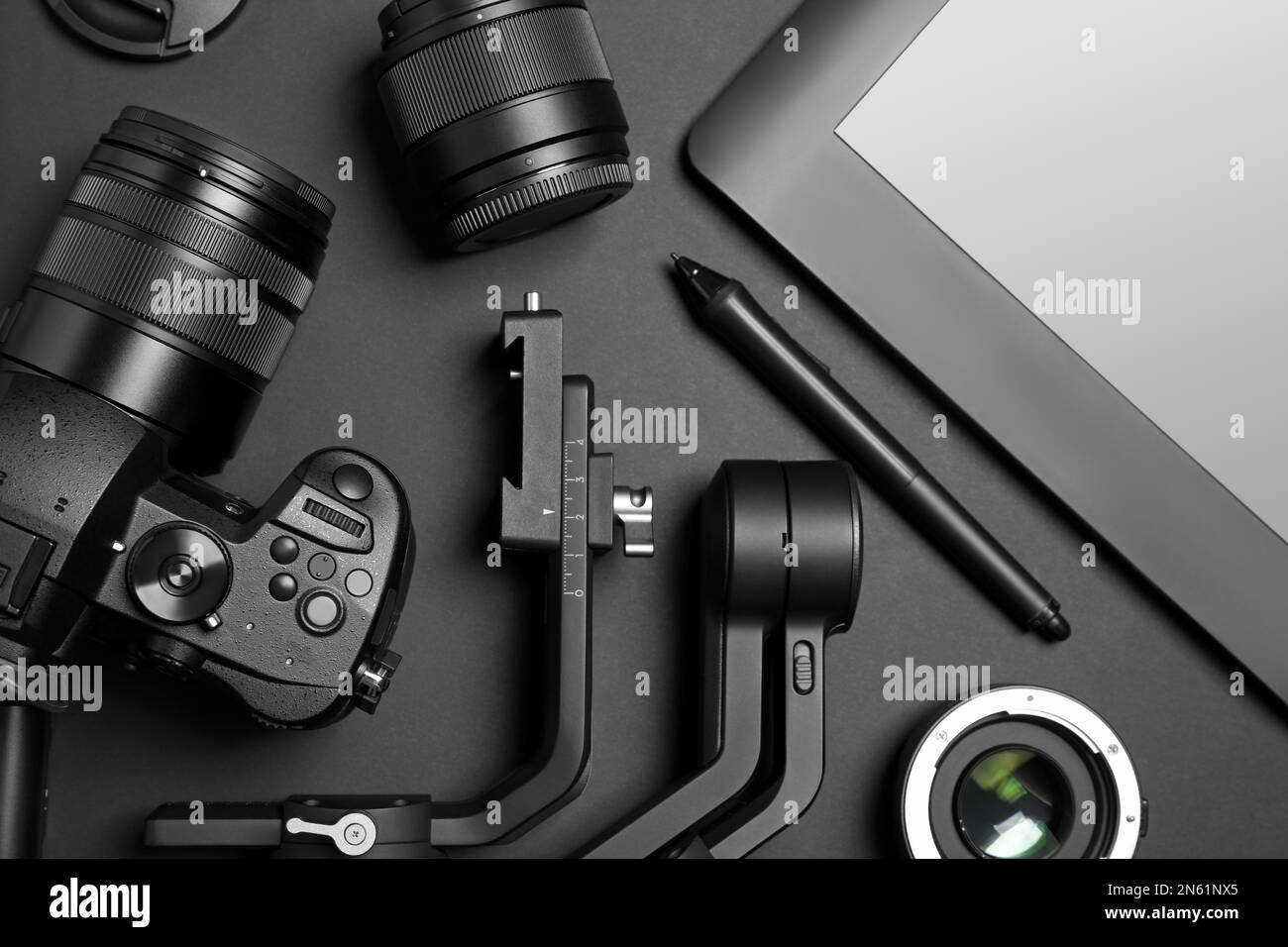 Video production equipment flat hi-res stock photography and images - Alamy