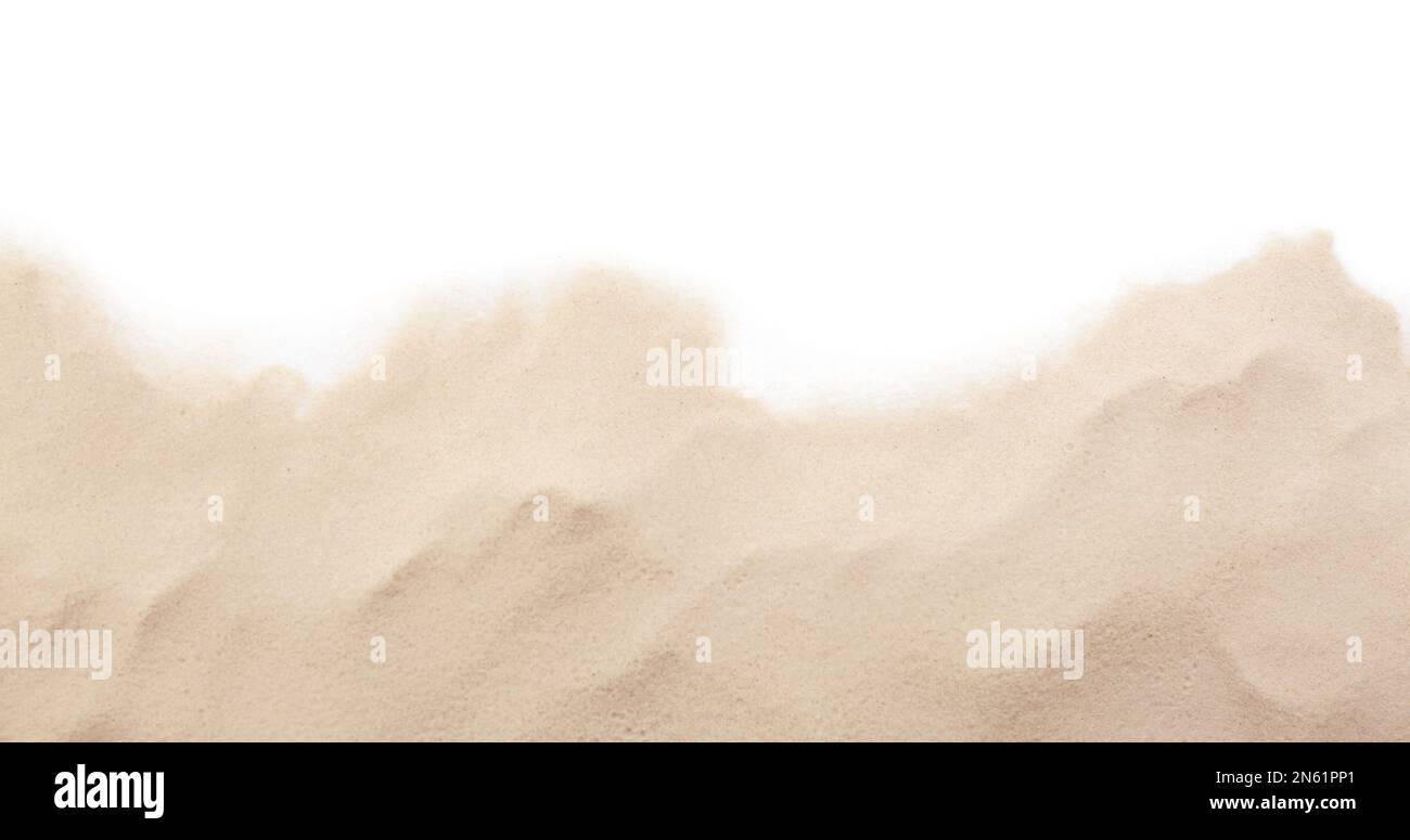 Dry beach sand on white background, top view Stock Photo - Alamy