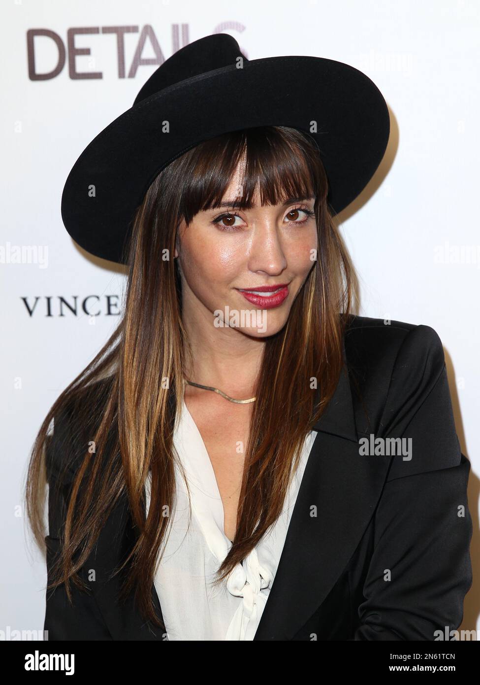 Fernanda Romero arrives at the DETAILS Hollywood Mavericks Party hosted ...